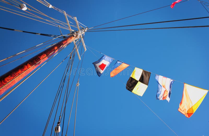 Flags on the Mast stock image. Image of flag, colourful - 5076241