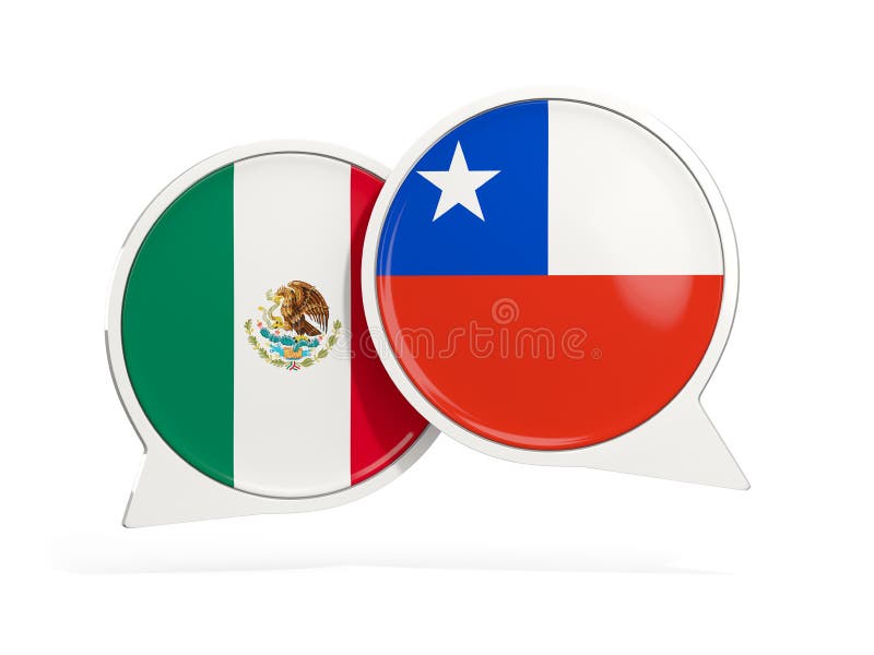 Flags of Mexico and Chile Inside Chat Bubbles Stock Illustration ...
