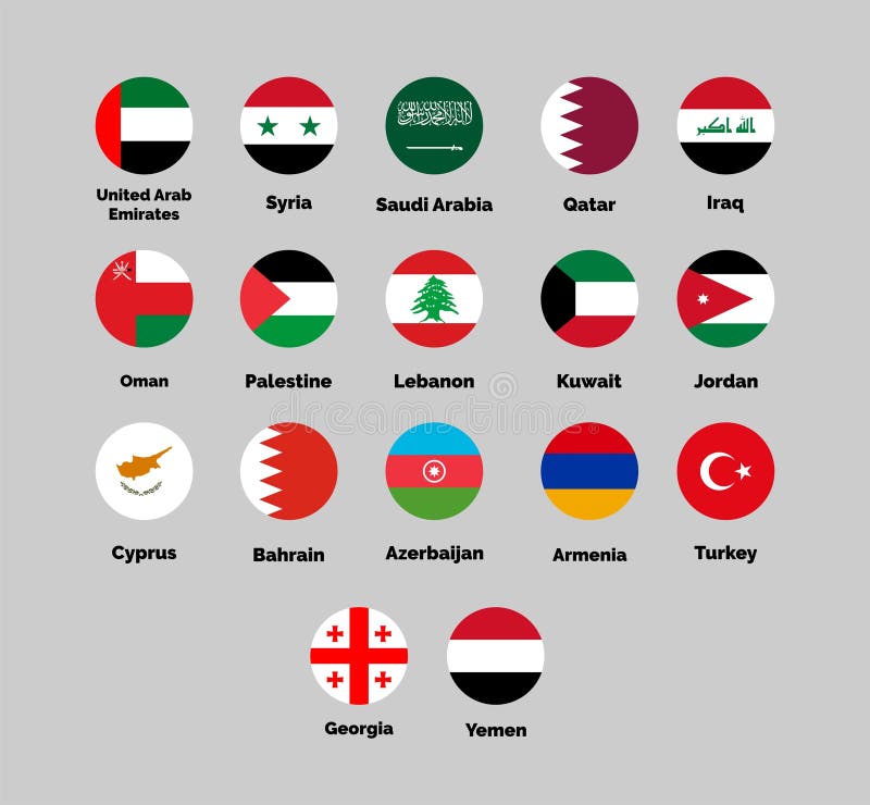 Flags of Middle Eastern Countries Stock Vector - Illustration of ...