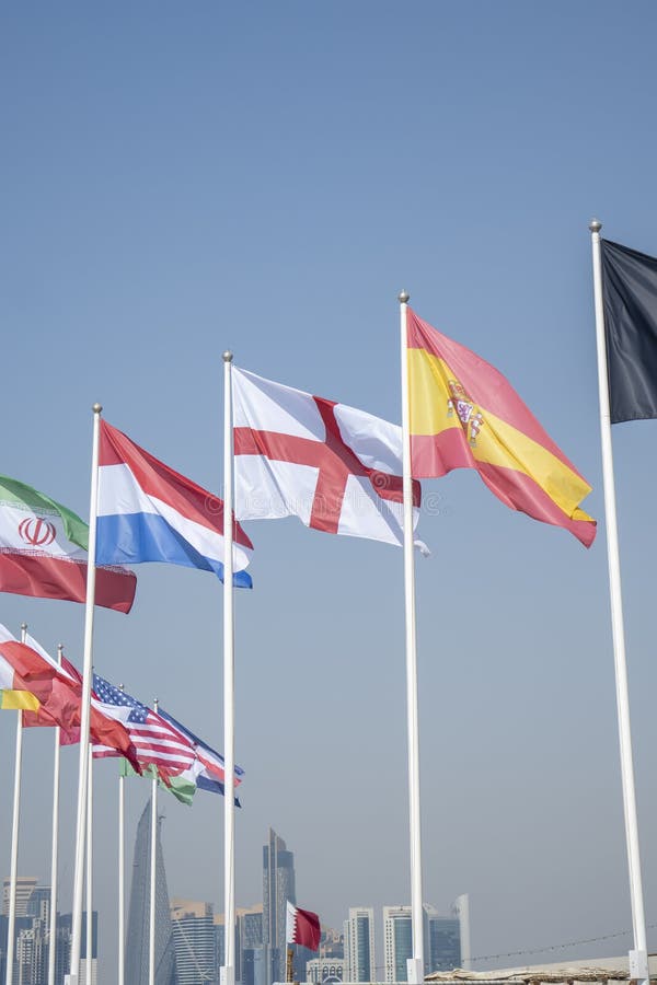 Flags of Nations Qualified for World Cup Qatar 2022 Hoisted at Doha ...