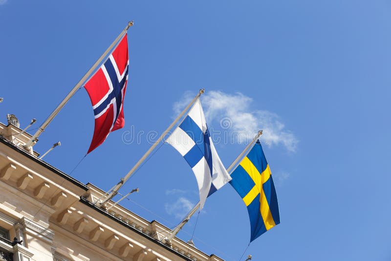 Nordic flags stock photo. Image of country, norway, oslo - 3058356