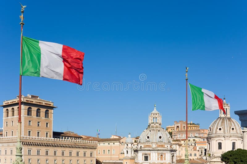 City of Milan with Italian Flag Stock Image - Image of ideas, road ...
