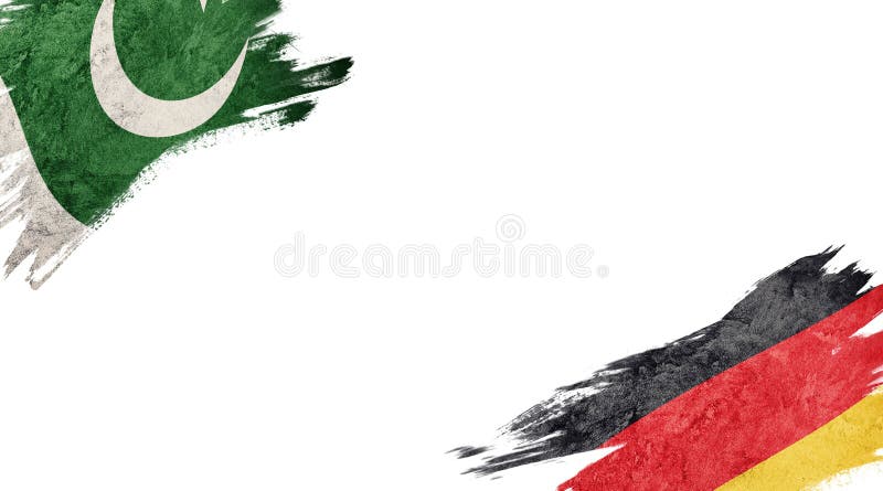 Pakistan and Germany Realistic Flag – Fabric Texture Illustration Stock ...