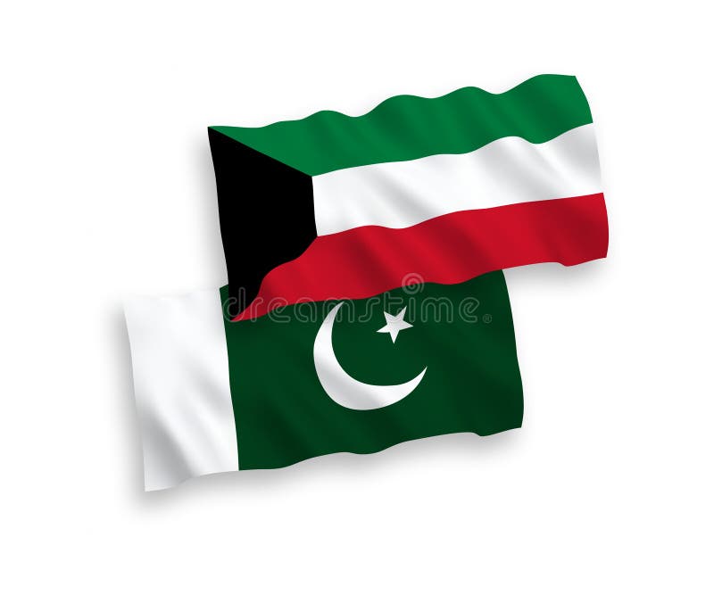 Pakistan and Kuwait Two Flags Textile Cloth, Fabric Texture Stock ...