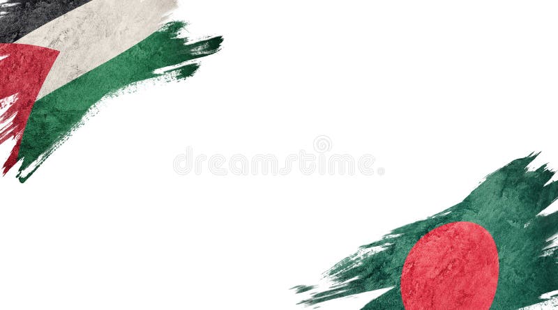 Bangladesh and Palestine Two Flags Textile Cloth, Fabric Texture Stock ...