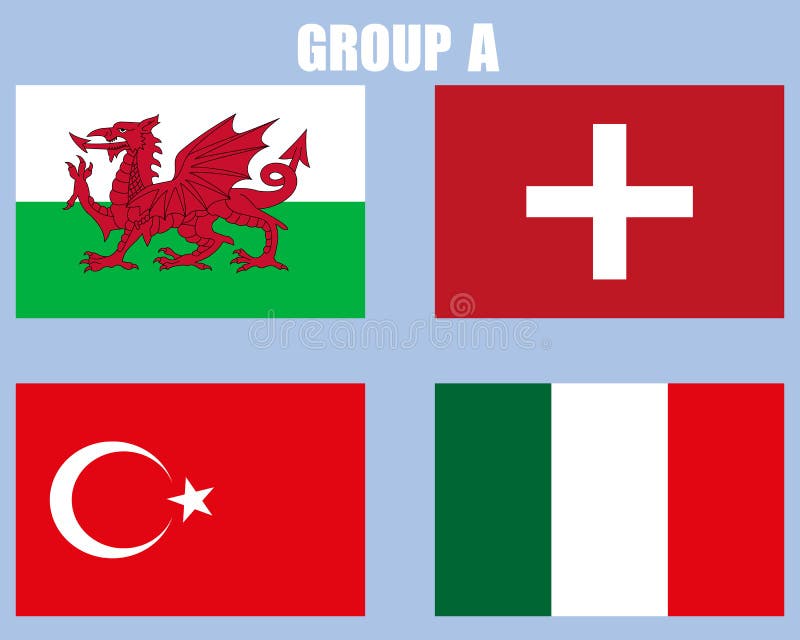 Flags of the Participating Teams with the Text for the European Cup ...