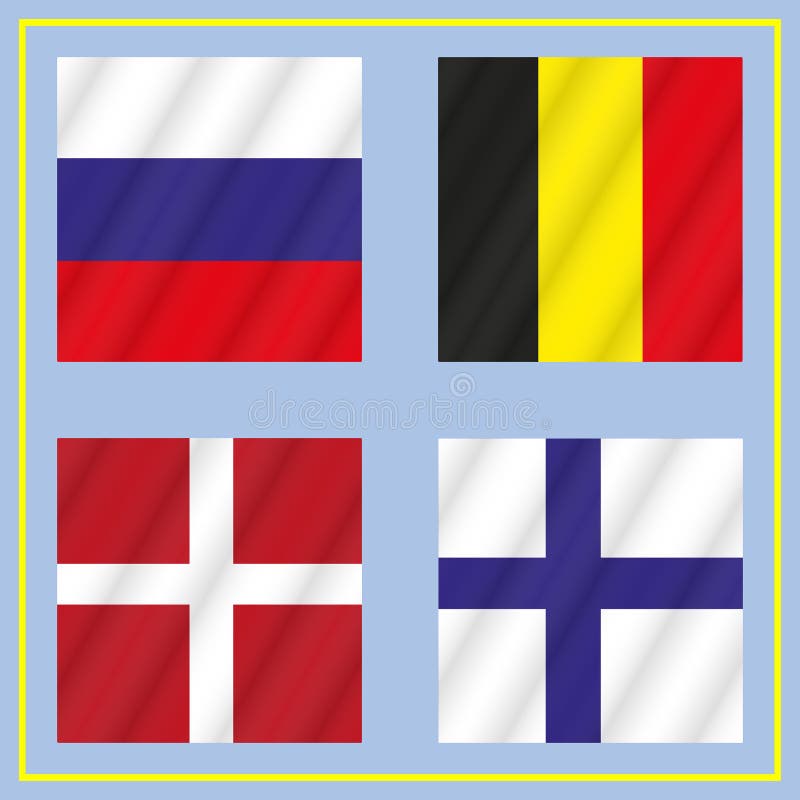 Flags of the Participating Teams with the Text for the European Cup ...