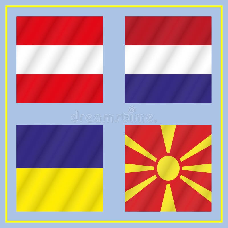 Flags of the Participating Teams with the Text for the European Cup ...