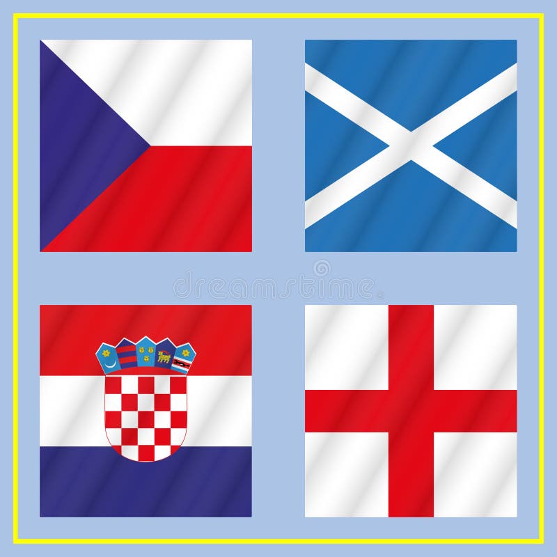 Flags of the Participating Teams with the Text for the European Cup ...