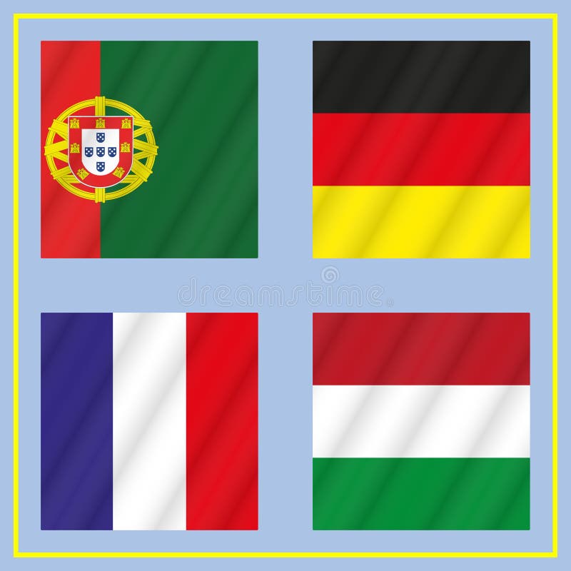 Flags of the Participating Teams with the Text for the European Cup ...