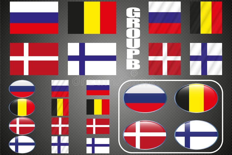 Flags of the Participating Teams with the Text for the European Cup ...