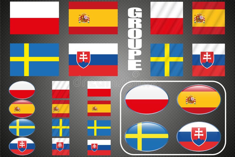 Flags of the Participating Teams with the Text for the European Cup ...