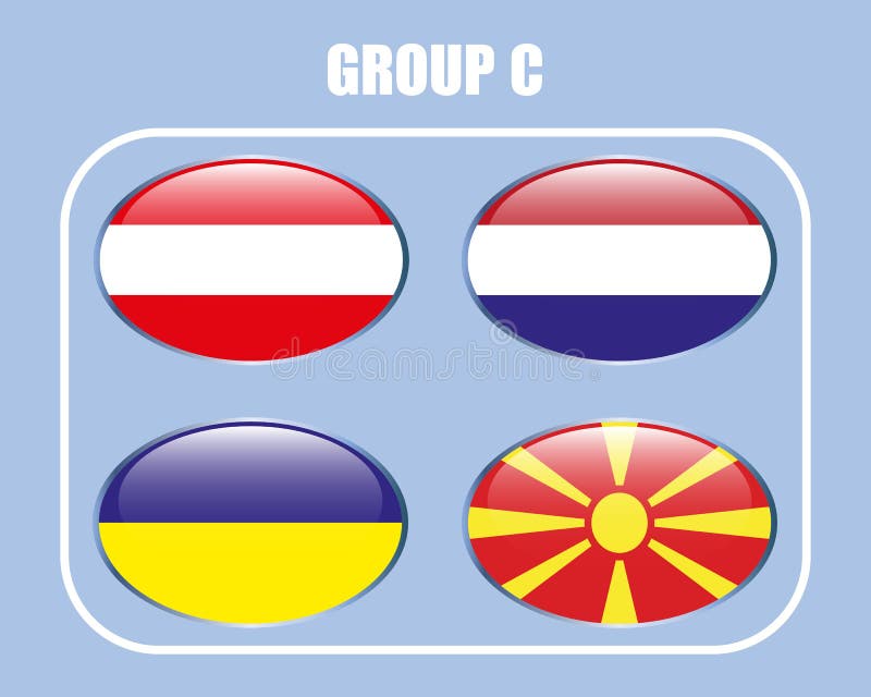 Flags of the Participating Teams with the Text for the European Cup ...