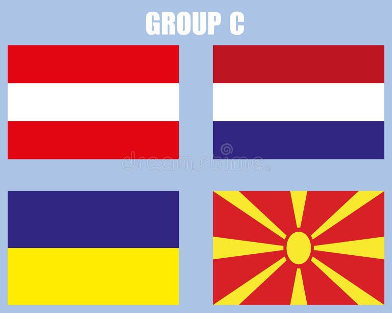 Flags of the Participating Teams with the Text for the European Cup ...