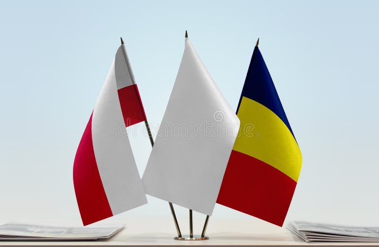 Flags of Poland and Chad stock photo. Image of empty - 124155454