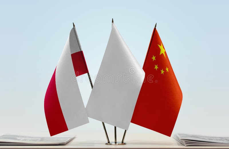 Flags of Poland and China stock image. Image of cooperation - 124155603