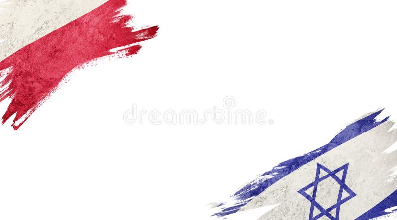 Poland and Israel Flag Waving in the Wind. Israel and Poland Two Flags ...