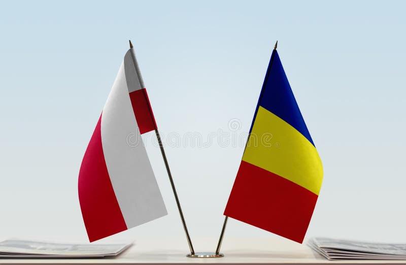 Flags of Poland and Romania Stock Photo - Image of congress ...