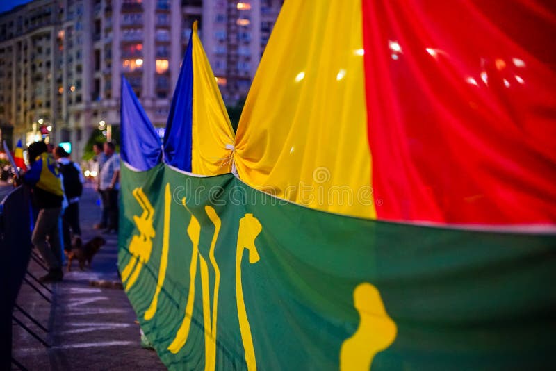 Flags at Protest, Bucharest, Romania Editorial Photo - Image of ...