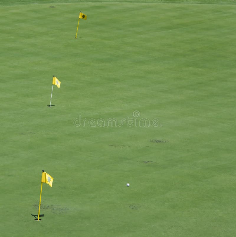 Flags on Putting Green of Golf Course Stock Image - Image of country ...