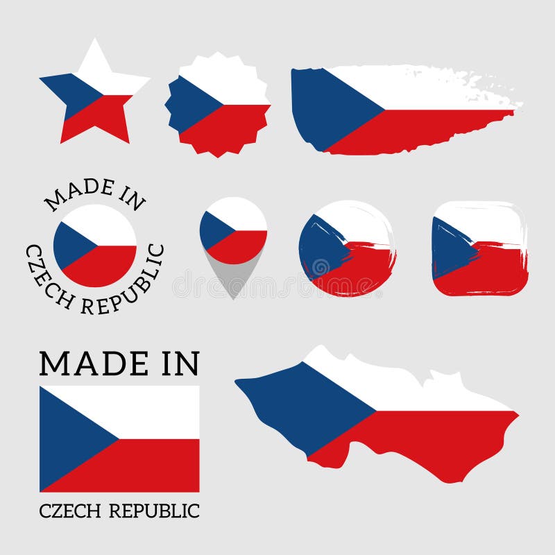 Set of Flags of Czech Republic. Vector Stock Vector - Illustration of ...
