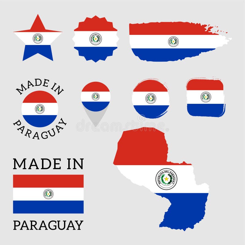 Set of Flags of Paraguay stock vector. Illustration of estonia - 137573290