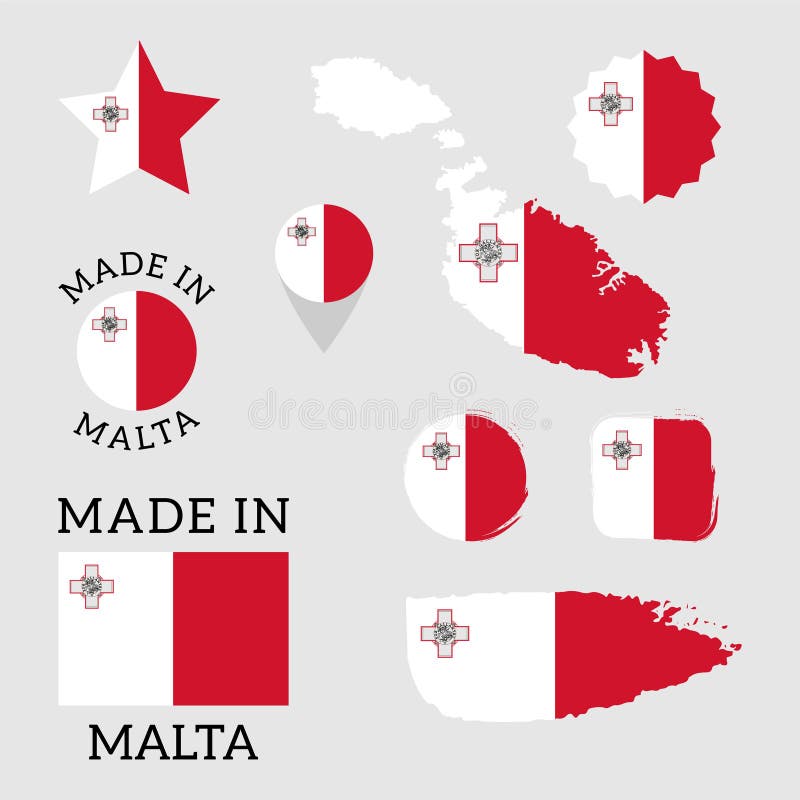 Set of Flags of Malta. Vector Illustration Stock Vector - Illustration ...