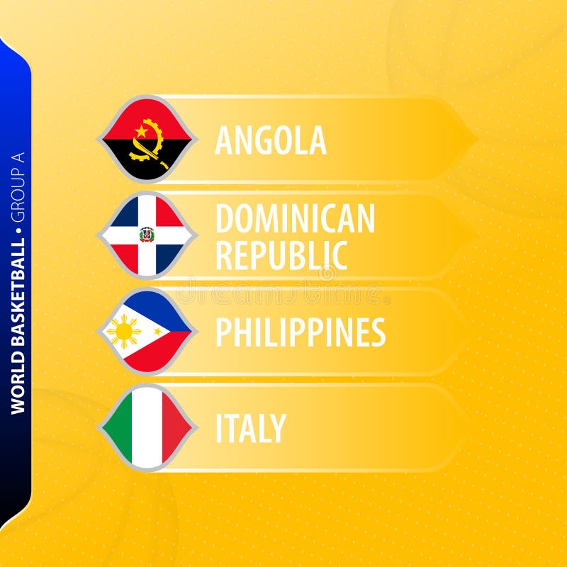 Flags Representing Group a Participants in the 2023 Basketball ...
