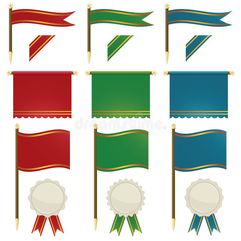 Flags and ribbons stock vector. Illustration of clip - 19000531