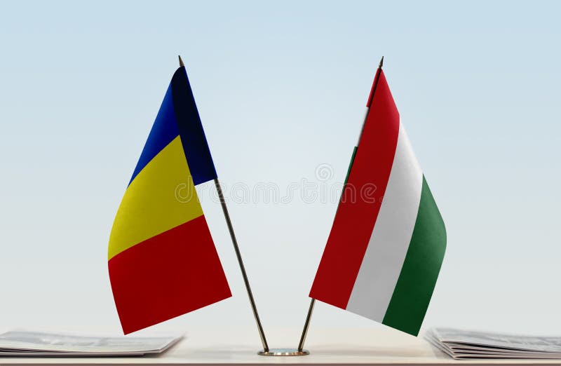 Flags of Romania and Hungary Stock Illustration - Illustration of ...