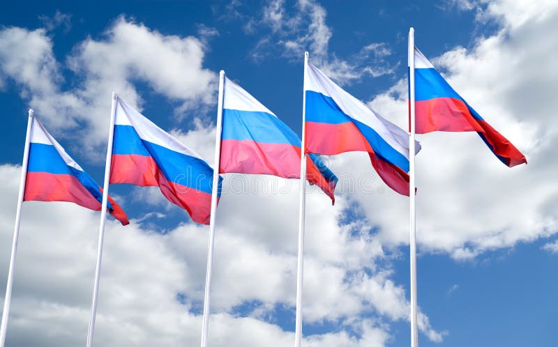 Flags of Russia stock image. Image of cloud, official - 80024465