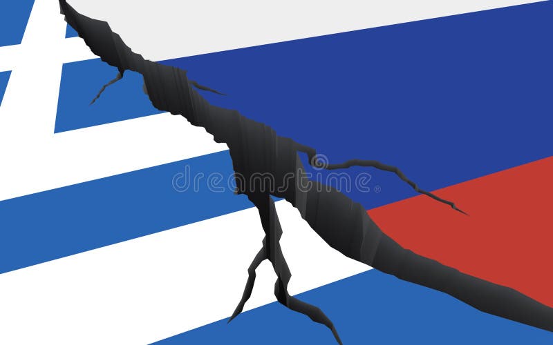Conflict between Russia and Greece. 3d Render. Stock Illustration ...