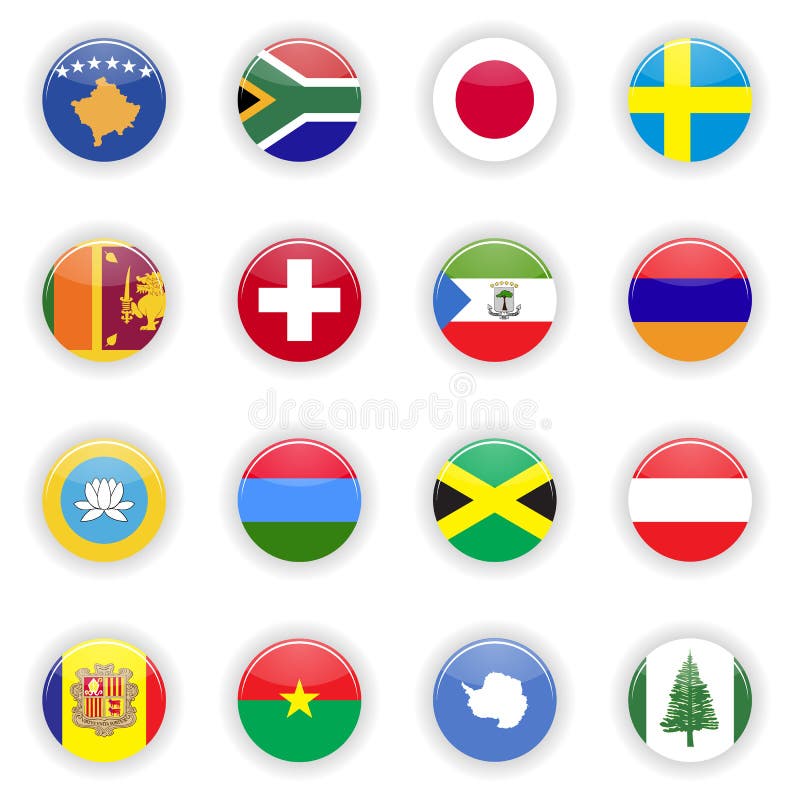 Flags set of the world stock illustration. Illustration of south ...