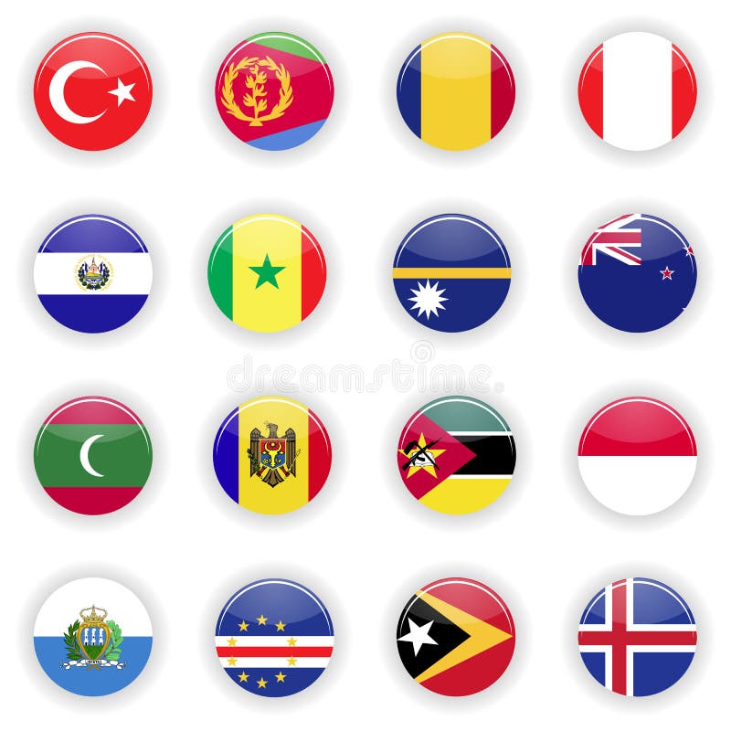 Flags set of the world stock vector. Illustration of collection - 75641874