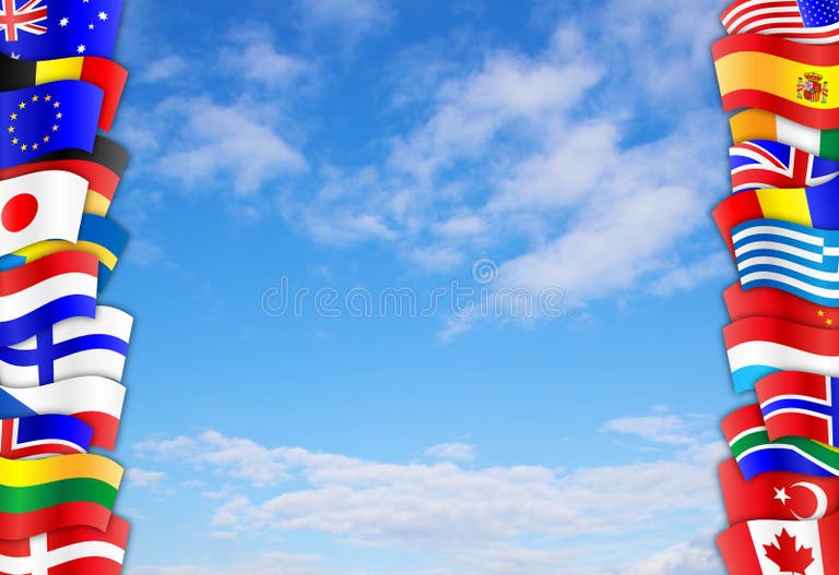 Flags Sky Border stock image. Image of border, country - 83864255