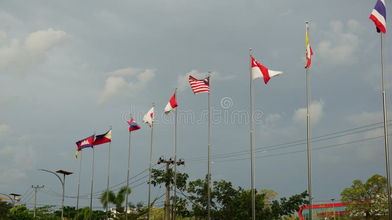 Flags of Southeast Asian Countries and Japan Editorial Photography ...