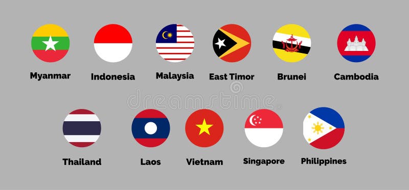Flags of Southeast Asian Countries Stock Vector - Illustration of ...