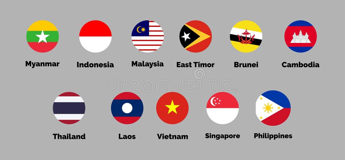 Asean Countries Flags Stock Illustrations – 111 Asean Countries Flags ...