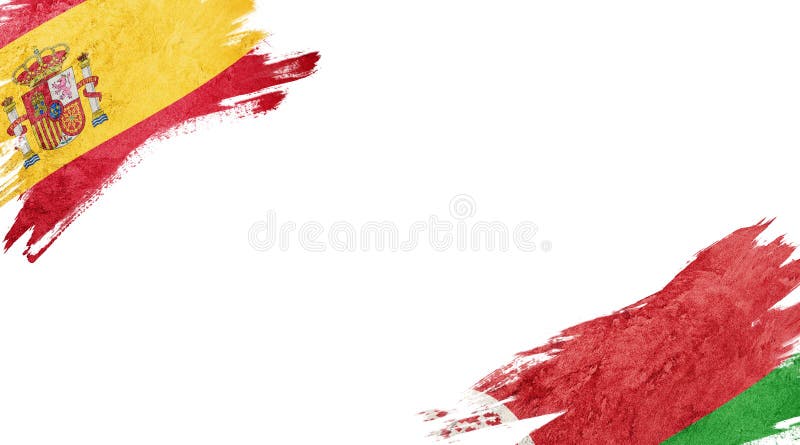 Flags of Spain AndÂ Belarus on White Background Stock Photo - Image of ...