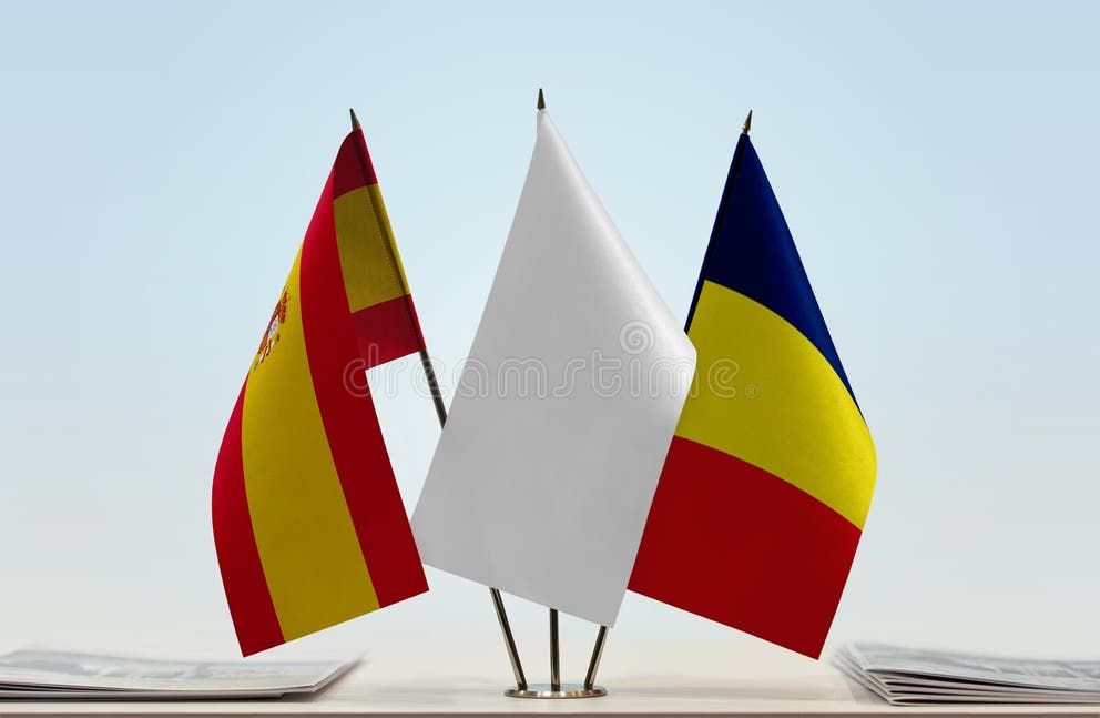 Flags of Spain and Chad stock photo. Image of invest - 124157518