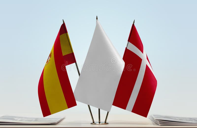 Spain and Denmark. the Spanish and Danish Flags. Official Proportion ...