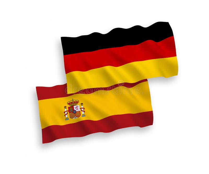 Flags of Spain and Germany on a White Background Stock Vector ...
