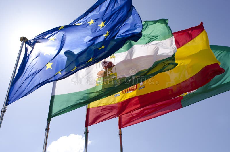Flags Stand Tall stock image. Image of wind, europe, glowing - 20960713