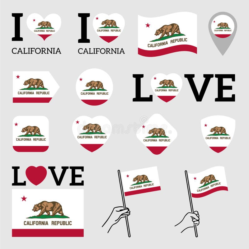 Flag of California. Set of Vector Flags Stock Vector - Illustration of ...