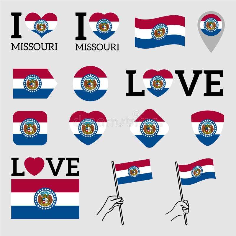 Flag of Missouri. Set of Vector Flags Stock Vector - Illustration of ...