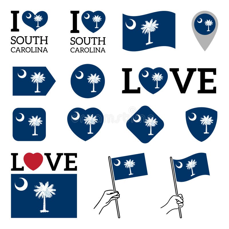 Flag of South Carolina. Set of Vector Flags Stock Vector - Illustration ...