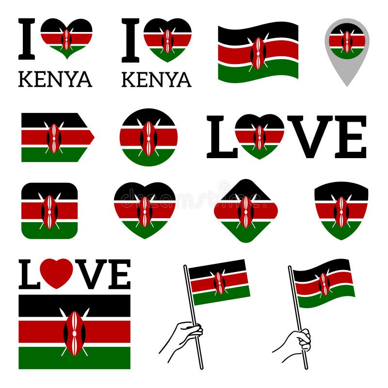 Flag of Kenya. Set of Vector Flags. Stock Vector - Illustration of ...
