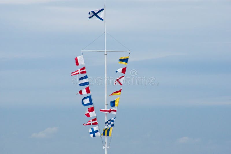 Flags in the Sunny Summer Day Stock Photo - Image of view, weather ...