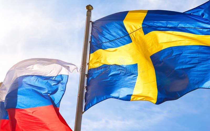 Flags of Sweden and Russia Waving Against Sky Stock Image - Image of ... Flags of Sweden and Russia Waving Against Sky Stock Image - Image of ...