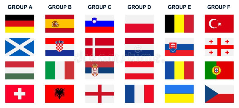 Flags of the Teams Participating in the Football Championship 2024 ...